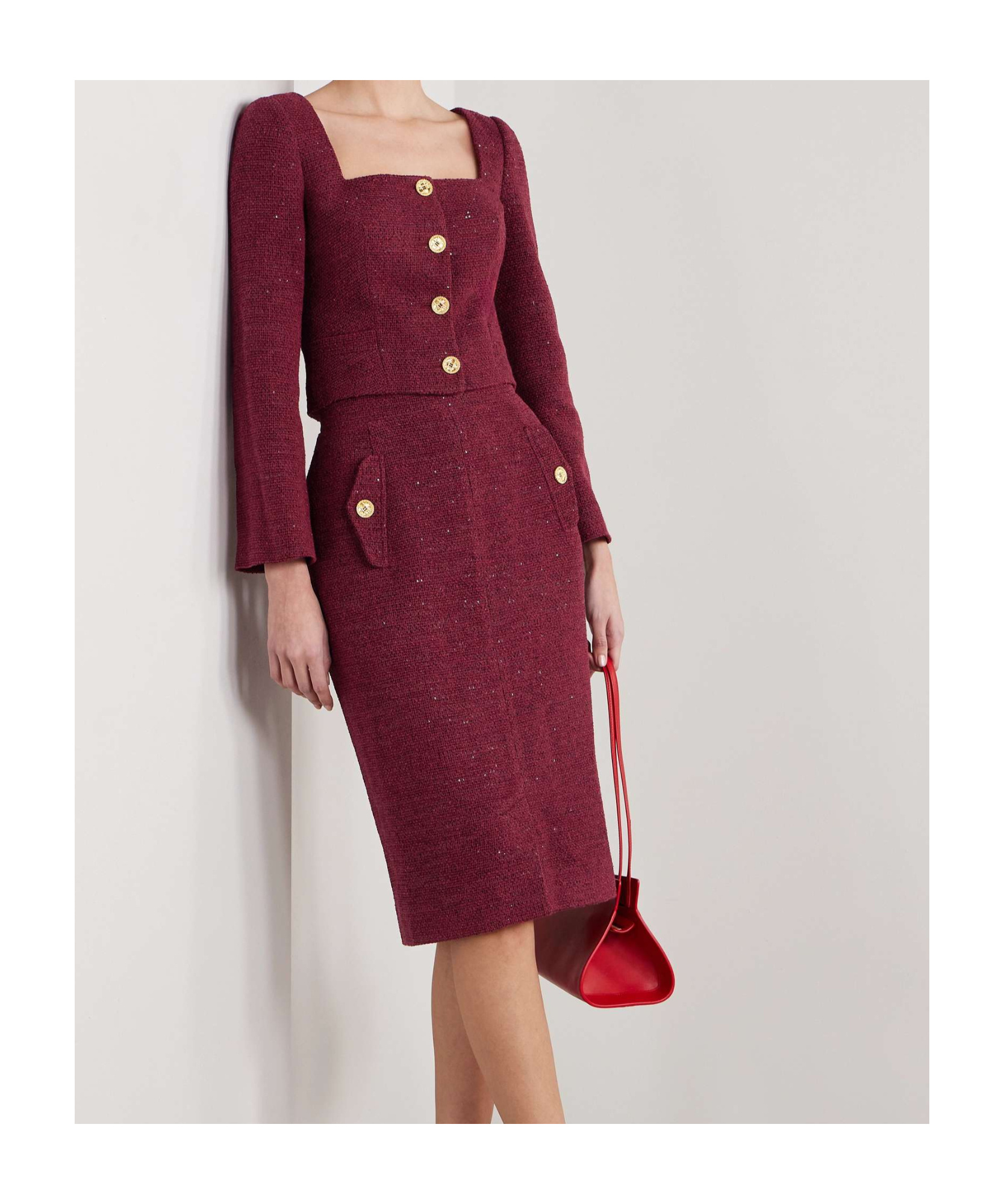 ALESSANDRA RICH Alessandra Rich Sequin-Embellished Tweed Skirt